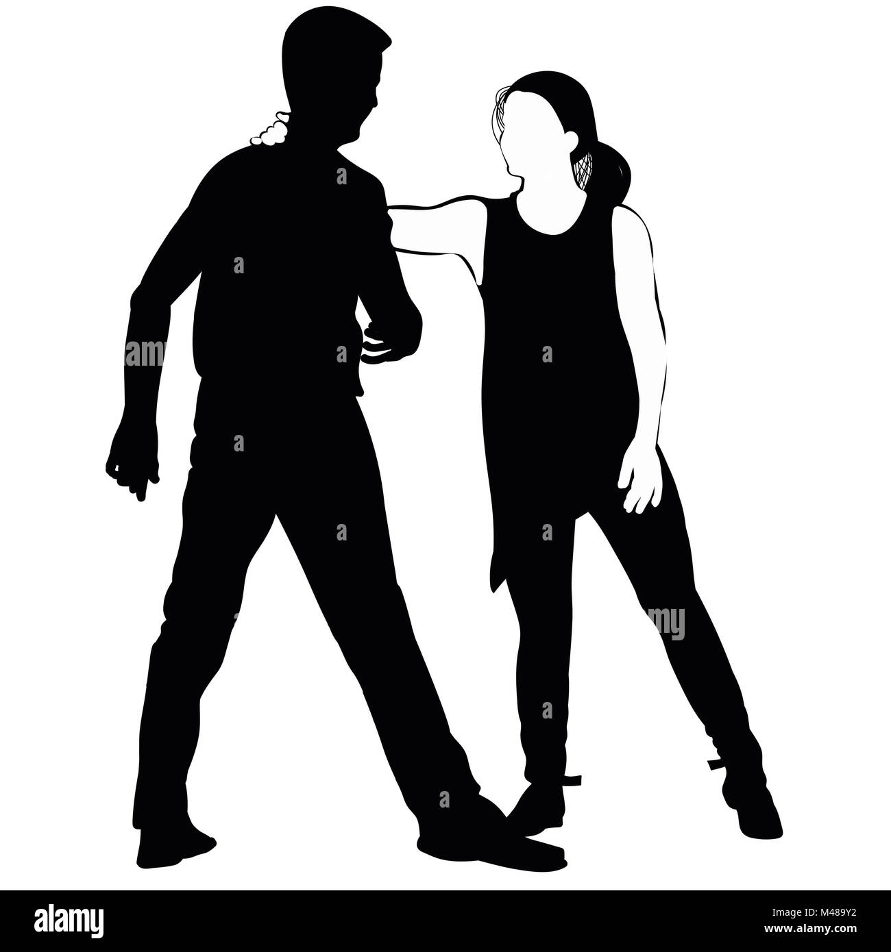 Couple Silhouette Dancing Cut Out Stock Images & Pictures - Alamy
