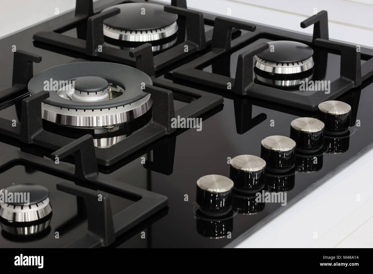 Brand new gas stove closeup Stock Photo - Alamy