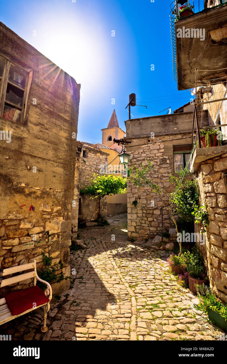 Town of Pirovac old stone street Stock Photo - Alamy