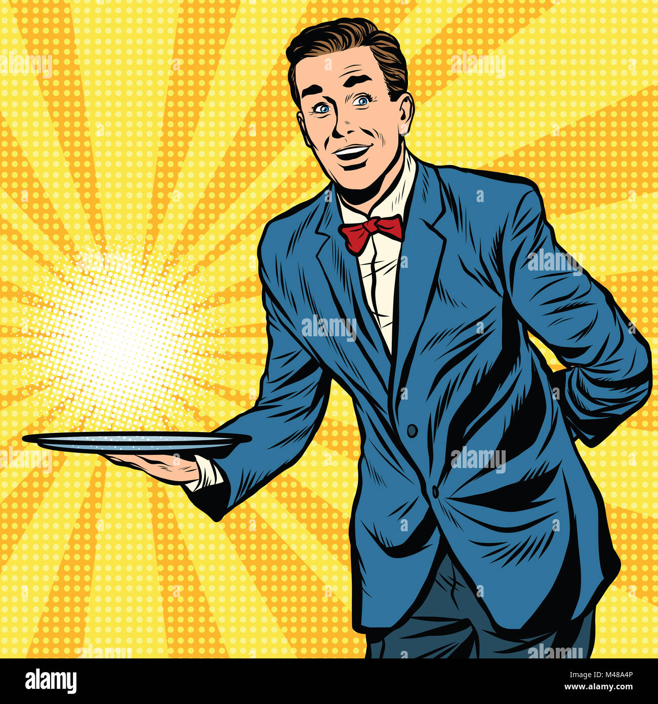 Vintage waiter tray hi-res stock photography and images - Alamy