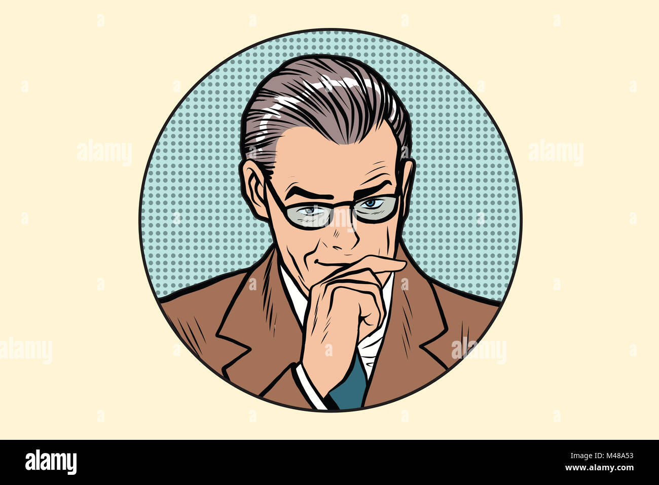 Thinking man in cartoon hi-res stock photography and images - Alamy