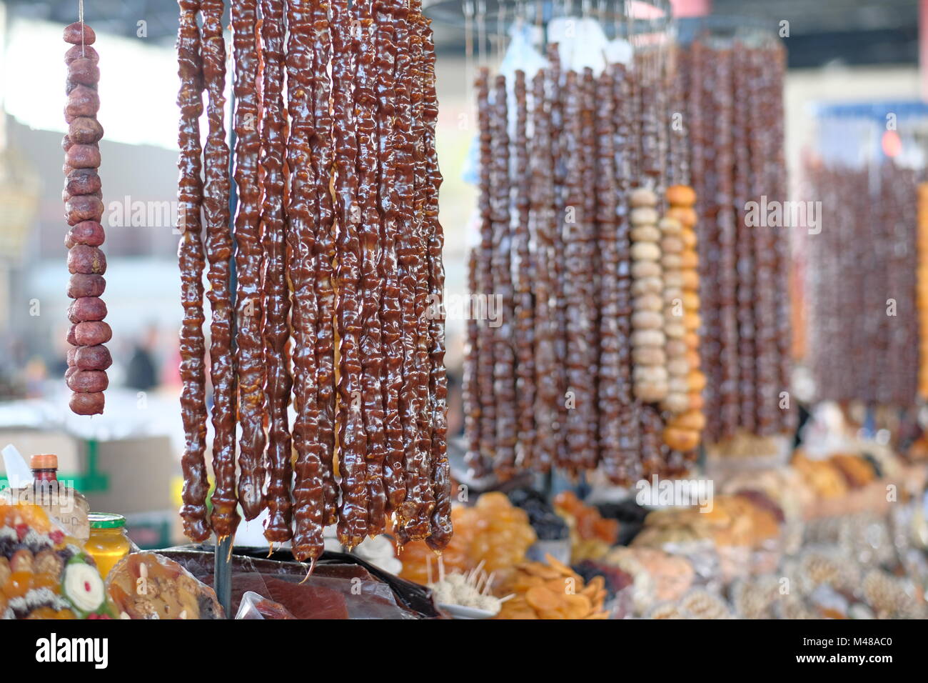 Dried fruits and churchkhela Stock Photo - Alamy