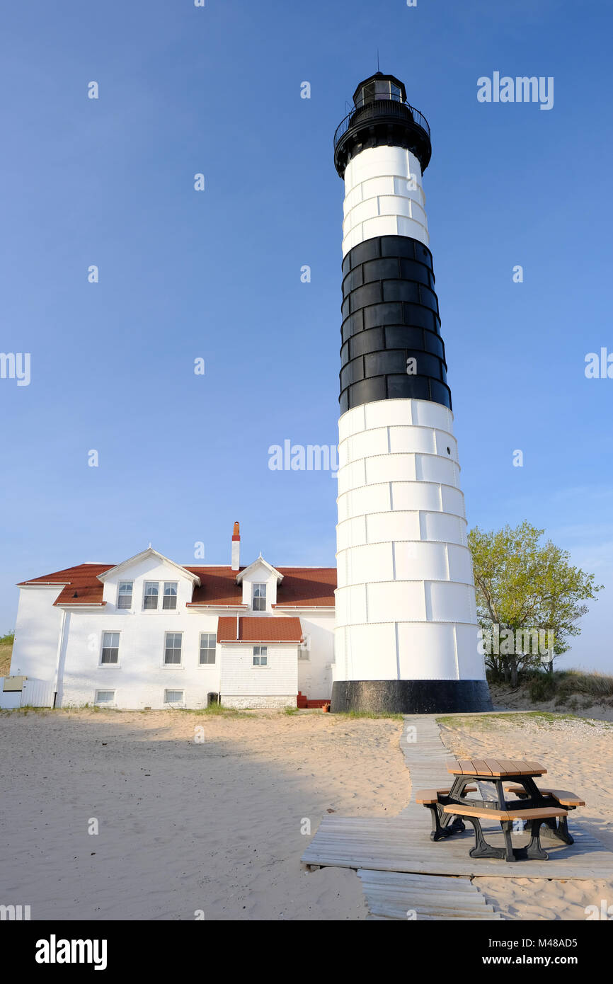 Big Sable Point Lighthouse in dunes, built in 1867 Stock Photo - Alamy