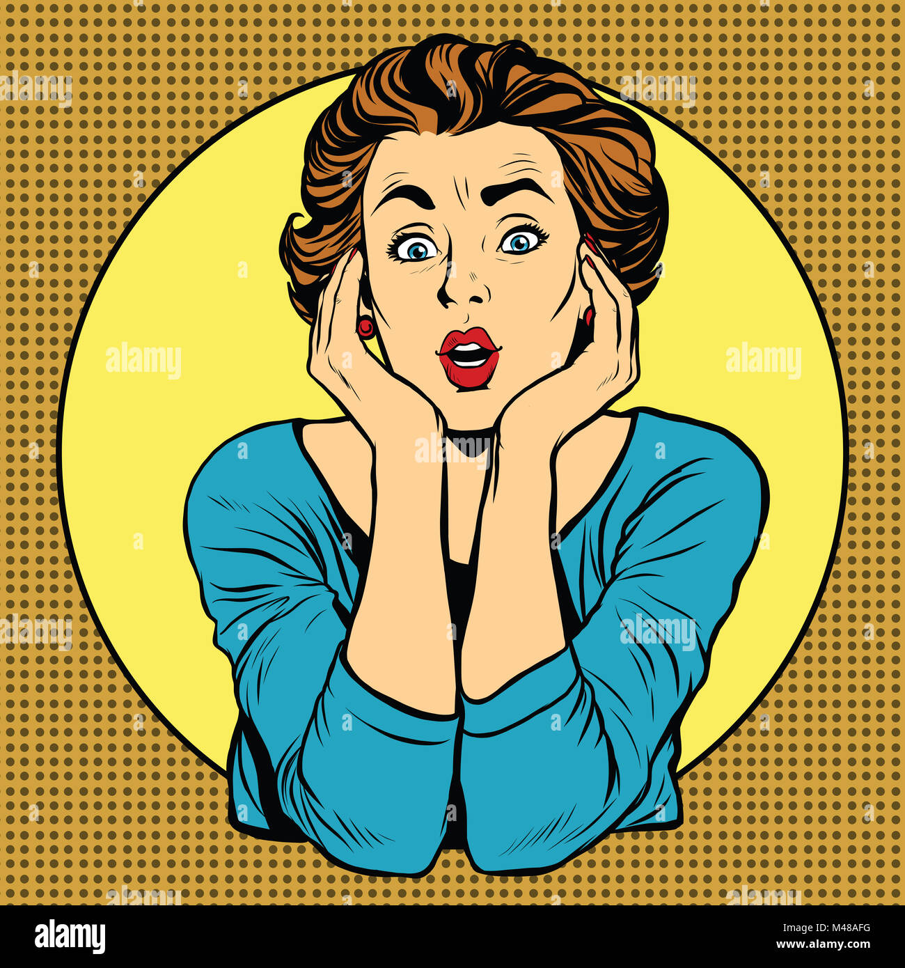 Surprised retro lady hi-res stock photography and images - Alamy