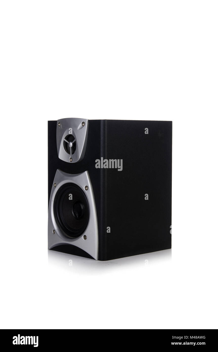 Sound audio speaker isolated on white background Stock Photo - Alamy