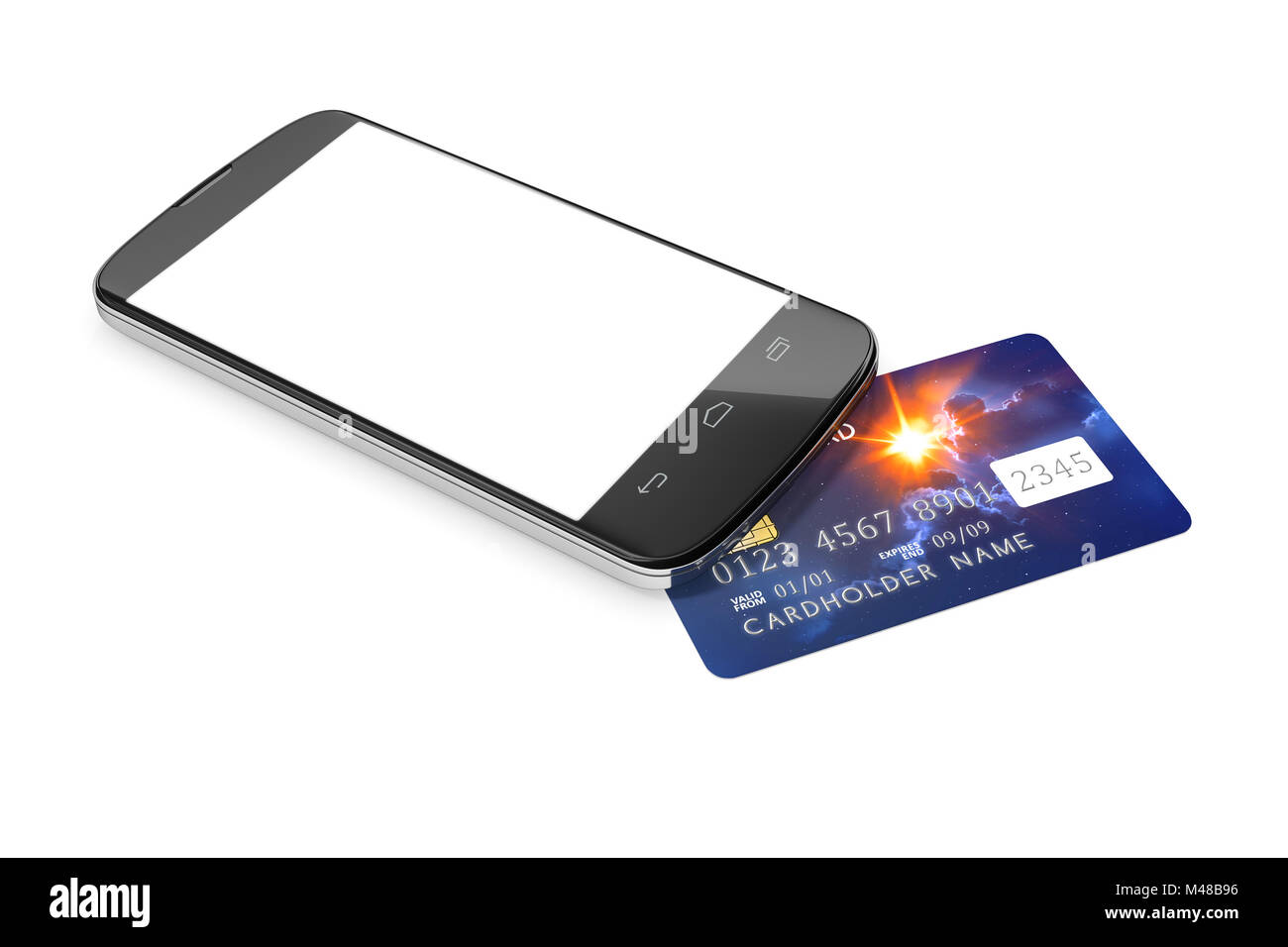 smartphone and a credit card for mobile payment Stock Photo - Alamy
