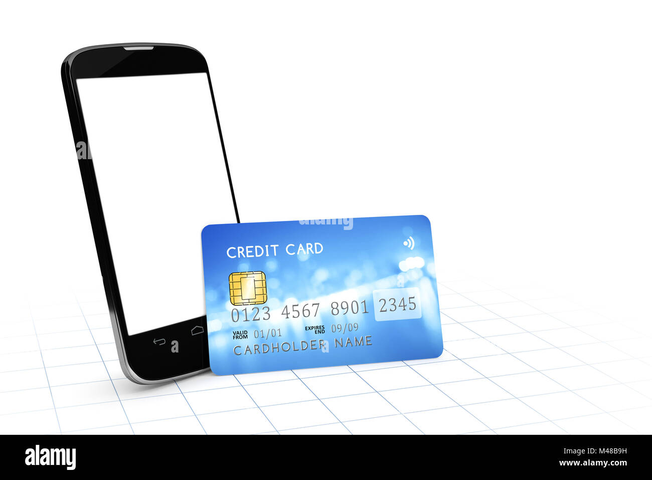 smartphone and a credit card for mobile payment Stock Photo - Alamy