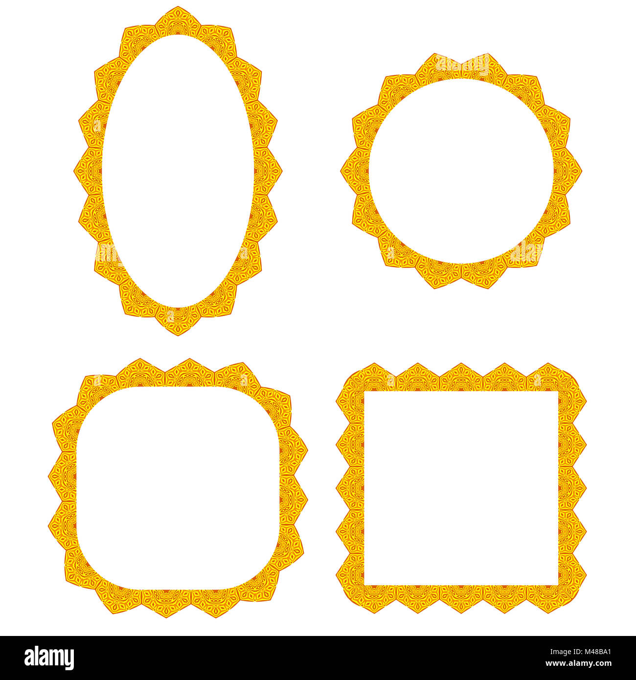 Set of Different Yellow Frames Stock Photo - Alamy