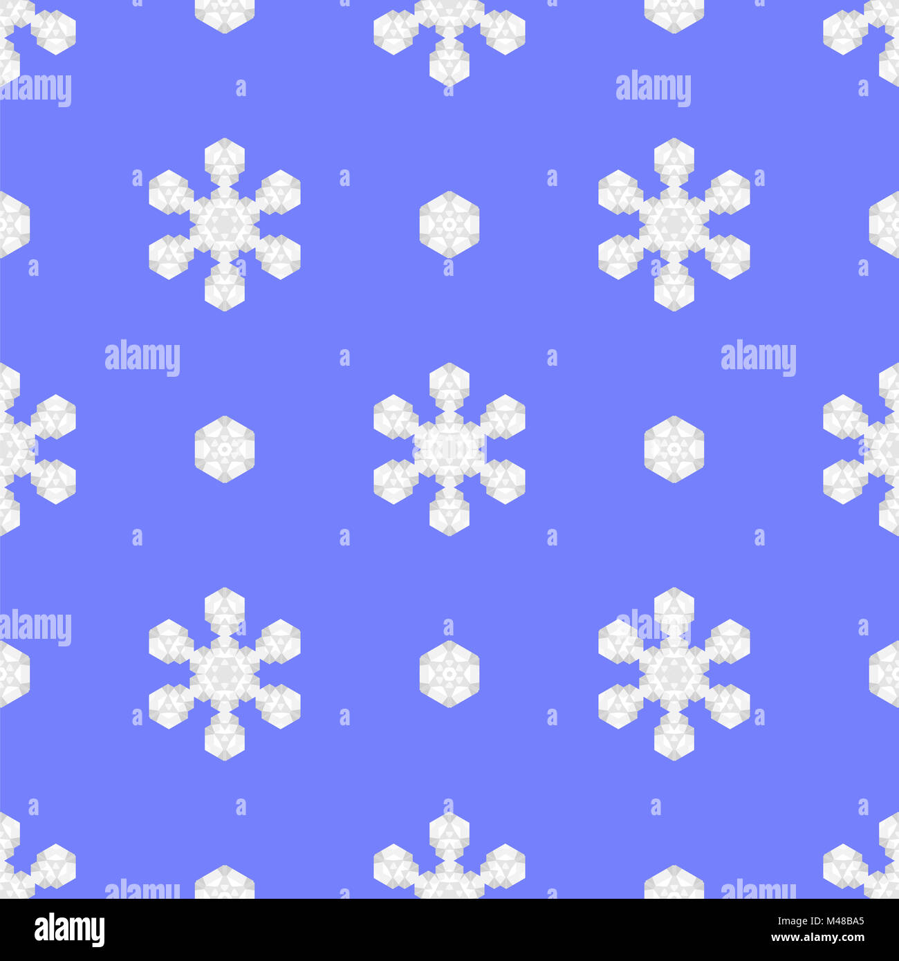 Seamless Blue Snowflake Pattern Stock Photo - Alamy