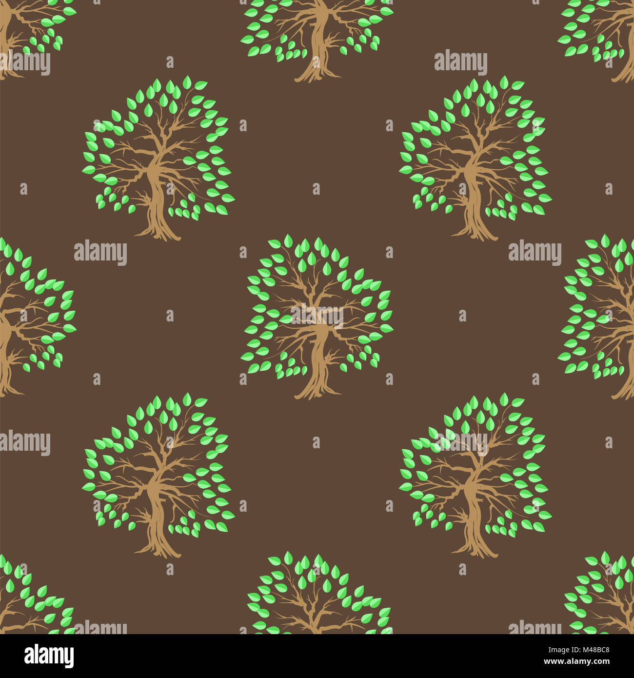 Green tree seamless pattern hi-res stock photography and images - Alamy