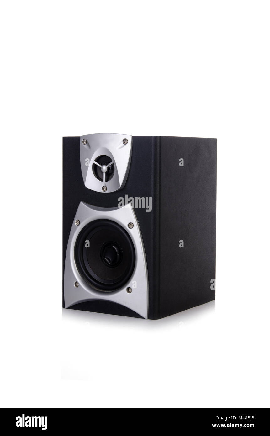 Sound audio speaker isolated on white background Stock Photo - Alamy