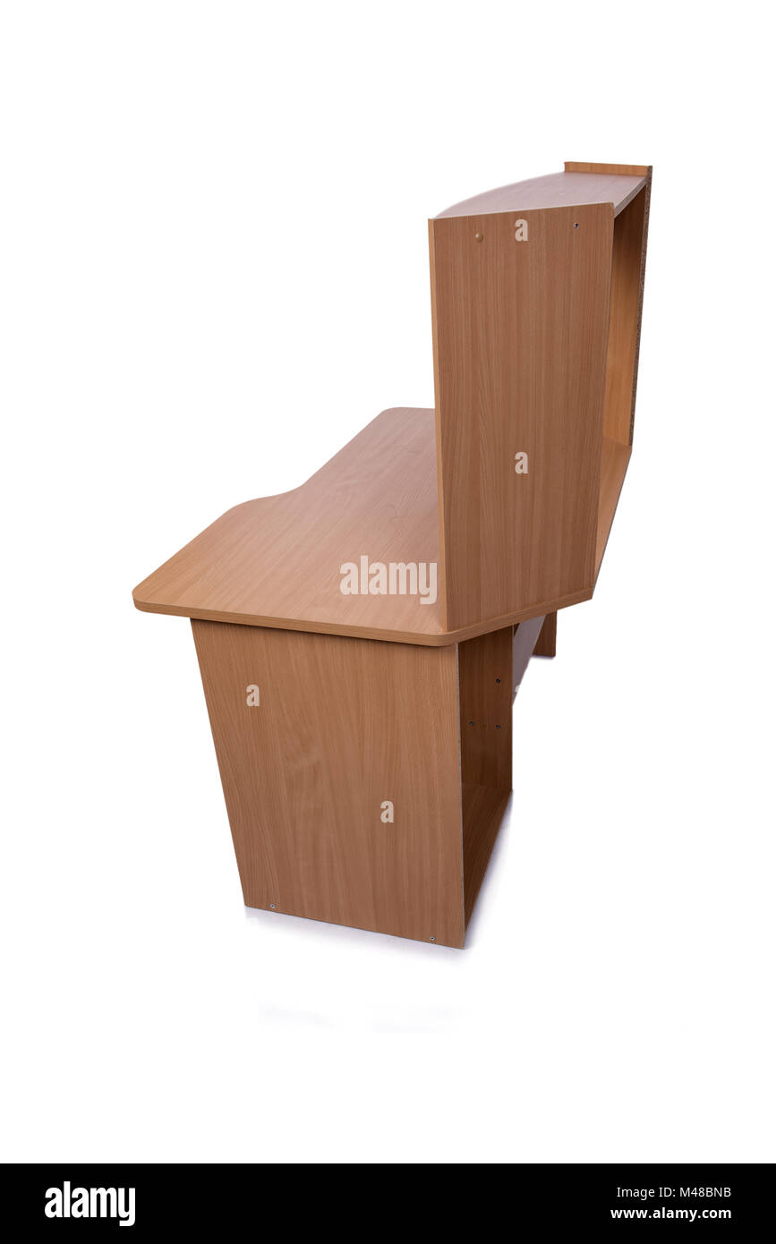 Computer home desk isolated on the white background Stock Photo - Alamy