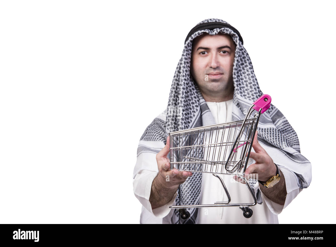 Arab man shopping cart trolley hi-res stock photography and images - Alamy