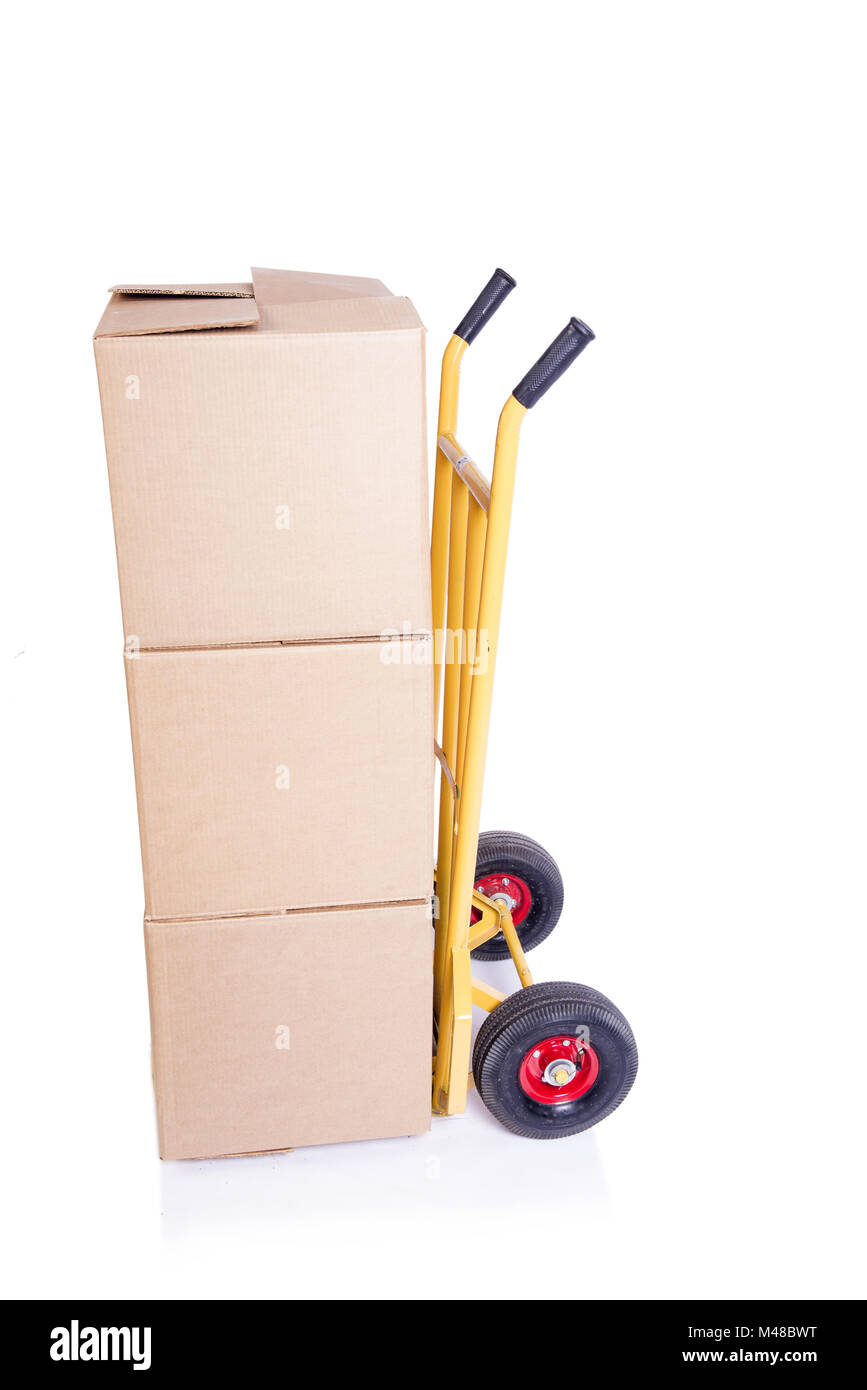 Shipping cart isolated on the white background Stock Photo - Alamy