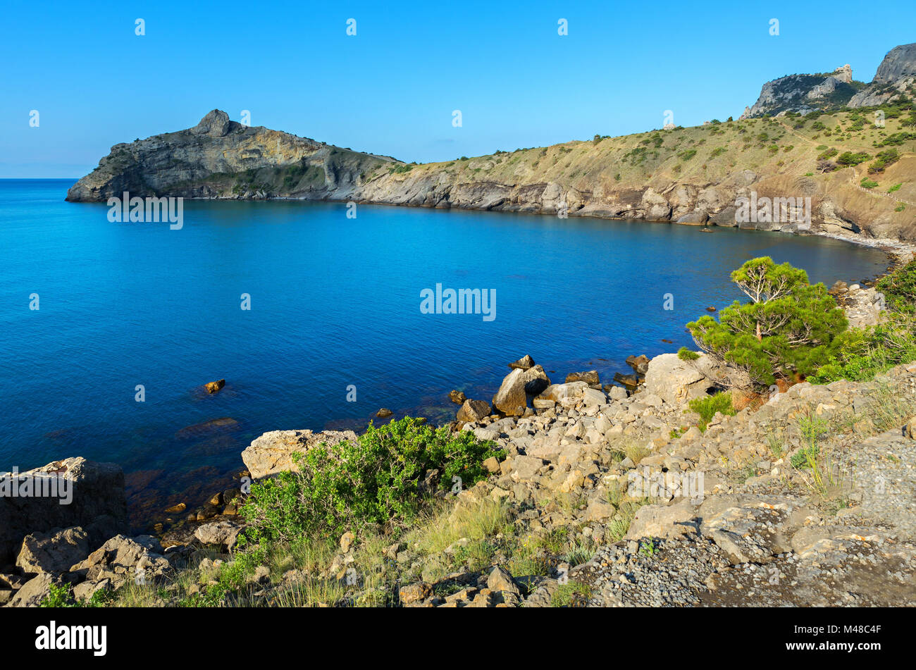 Beautiful Cape Kapchik in the Black Sea. Crimea Stock Photo - Alamy