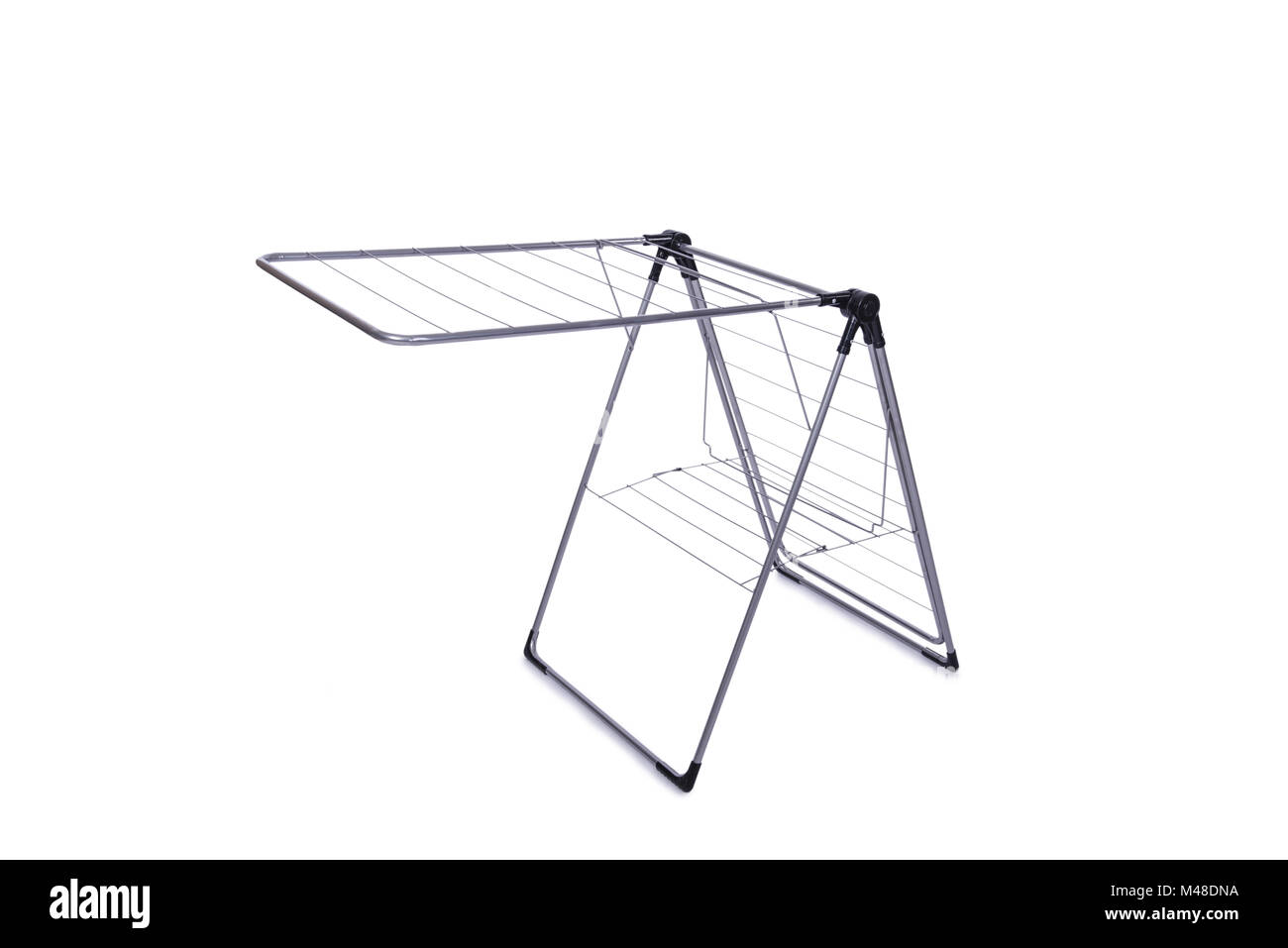 Collapsible clotheshorse isolated on the white background Stock Photo ...