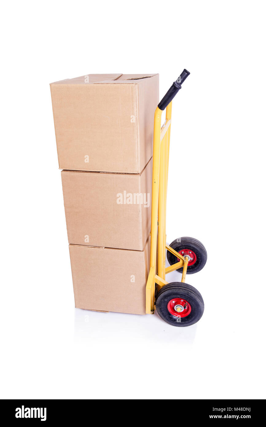 Shipping cart isolated on the white background Stock Photo - Alamy