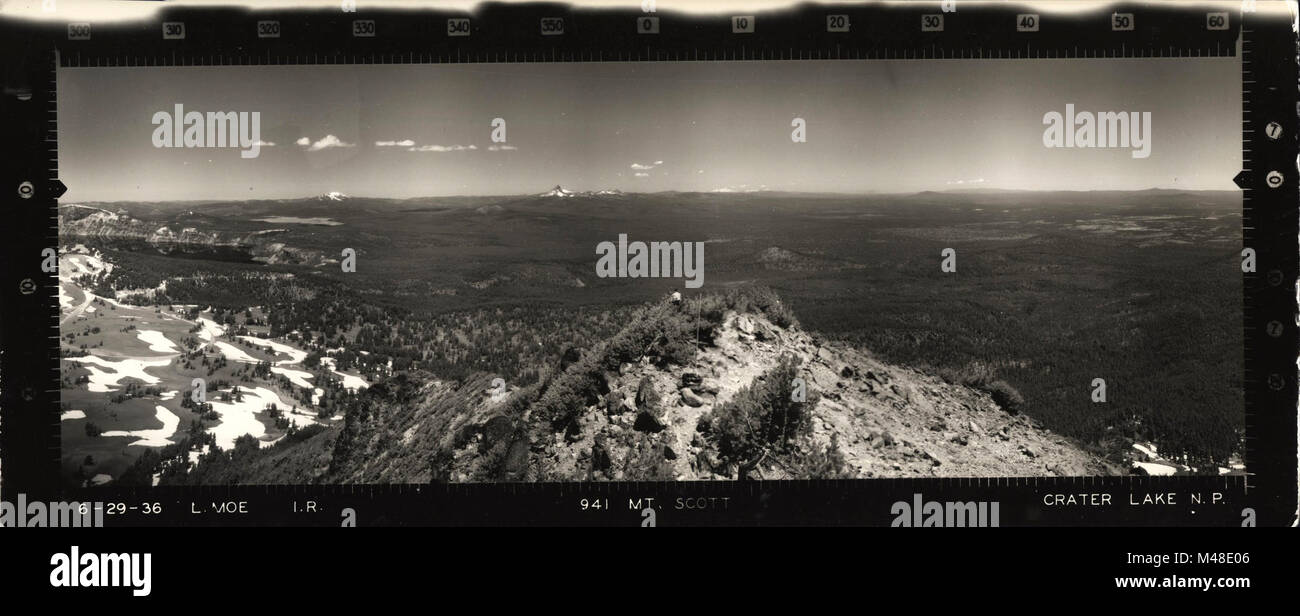 Panoramic view from the Mount Scott Lookout in Crater Lake National ...