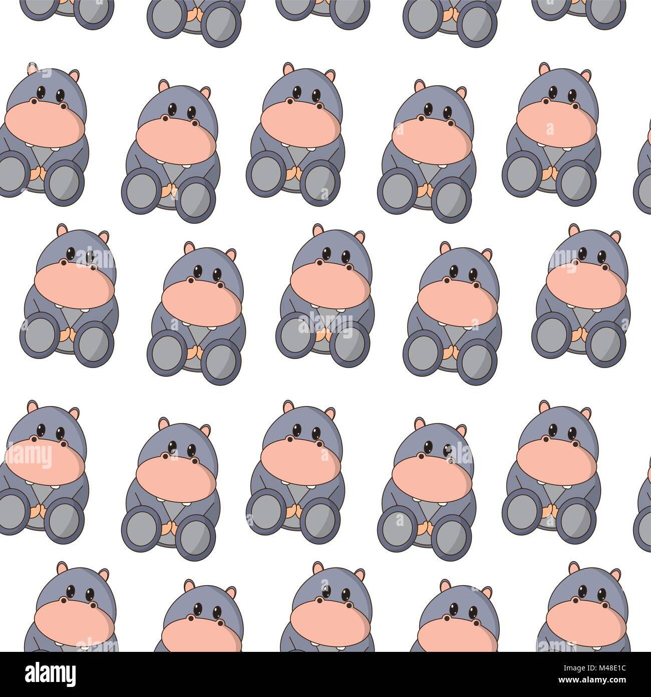 hippopotamus cute wild animal character background Stock Vector Image ...