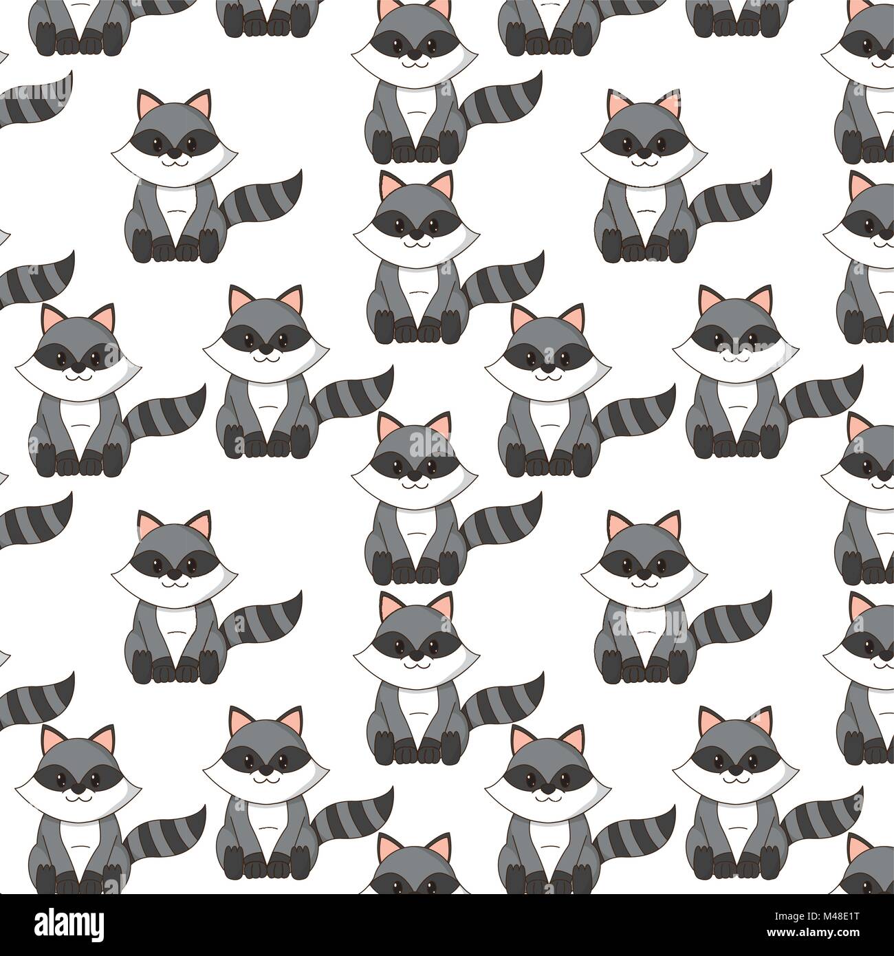 raccoon cute wild animal character background Stock Vector Image & Art ...