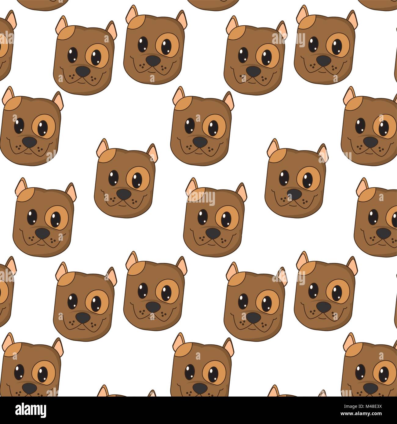 happy dog head cute animal character background Stock Vector Image ...