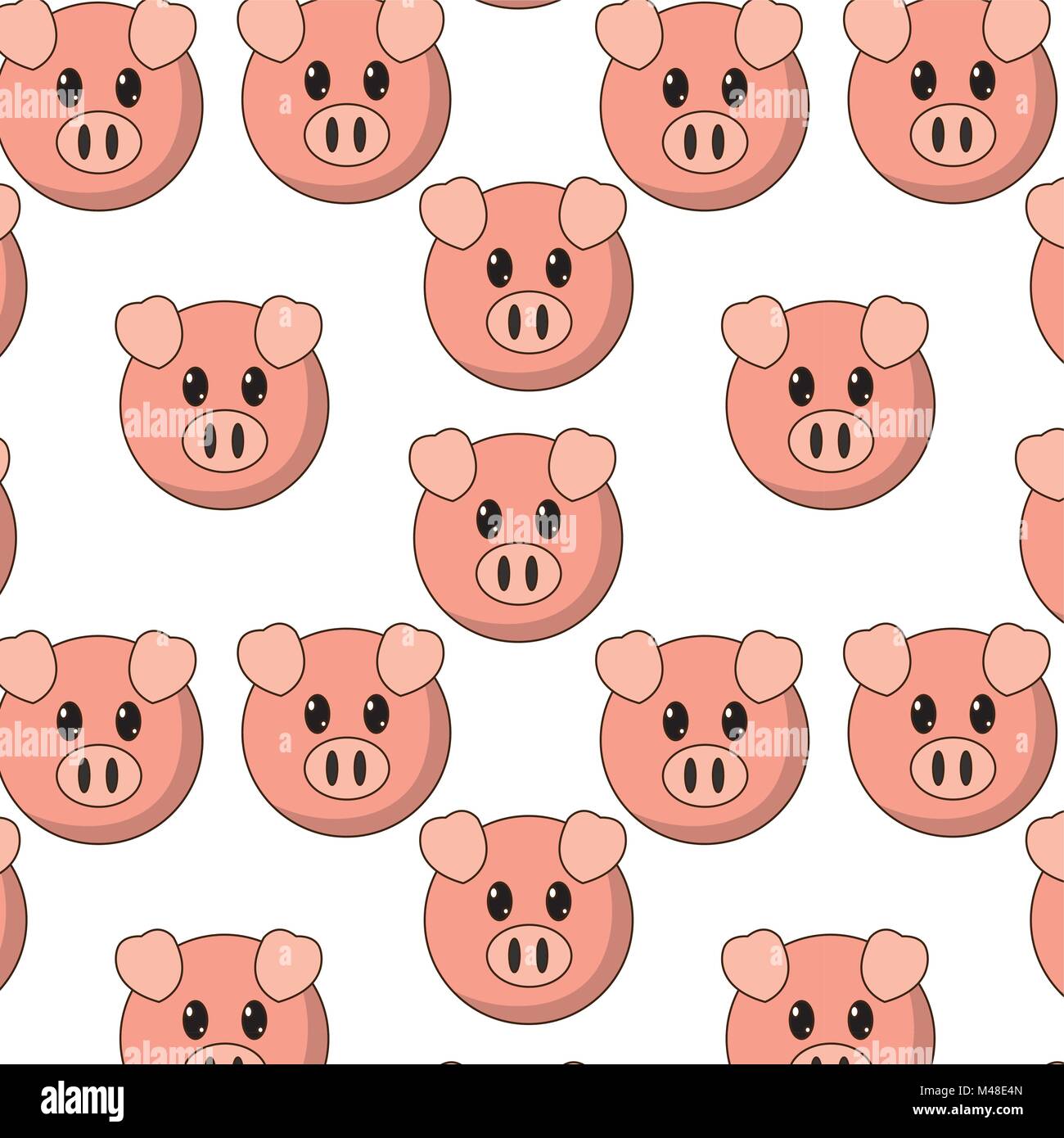 pig head cute animal character background Stock Vector Image & Art - Alamy