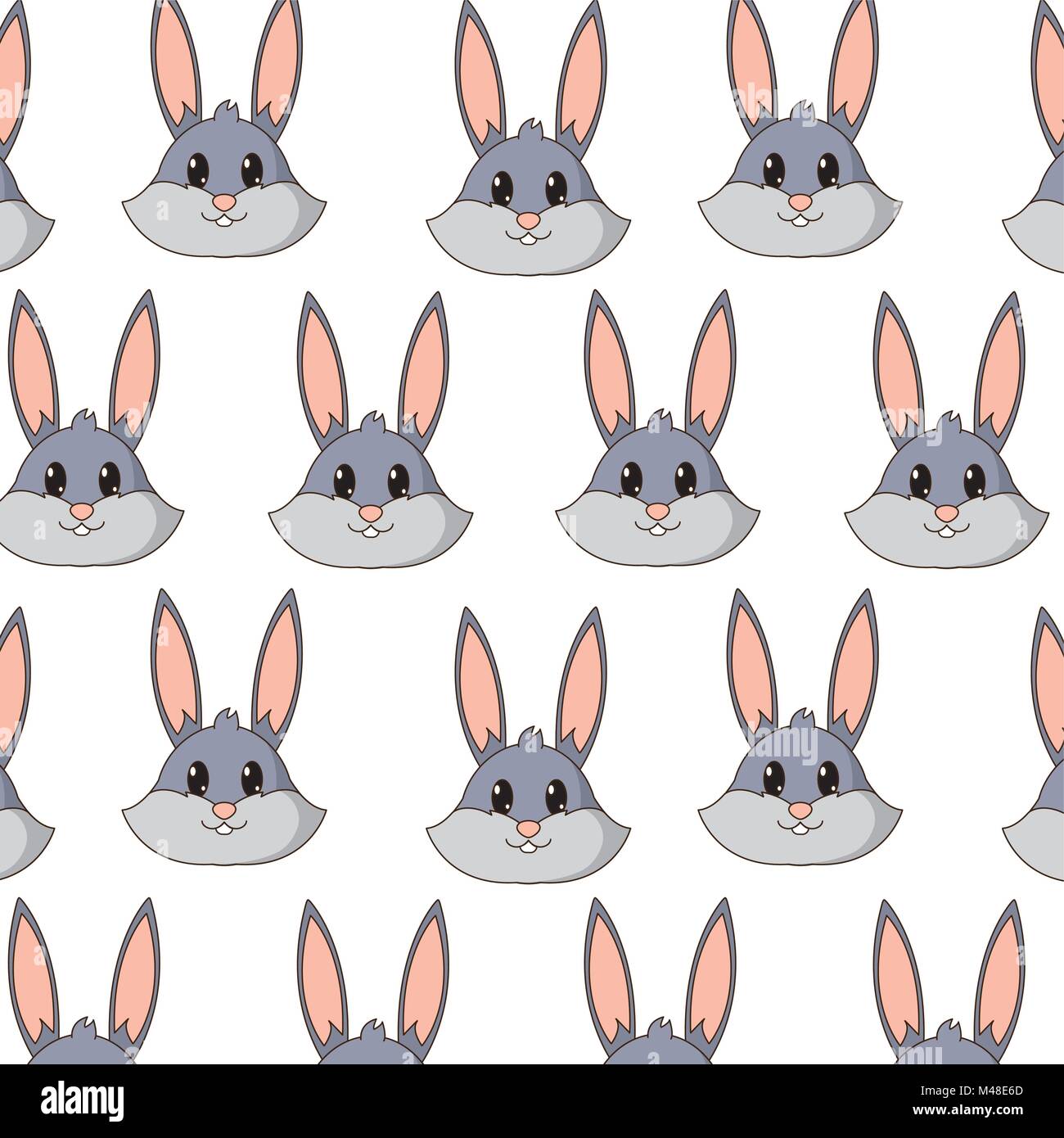 rabbit head cute animal character background Stock Vector Image & Art ...