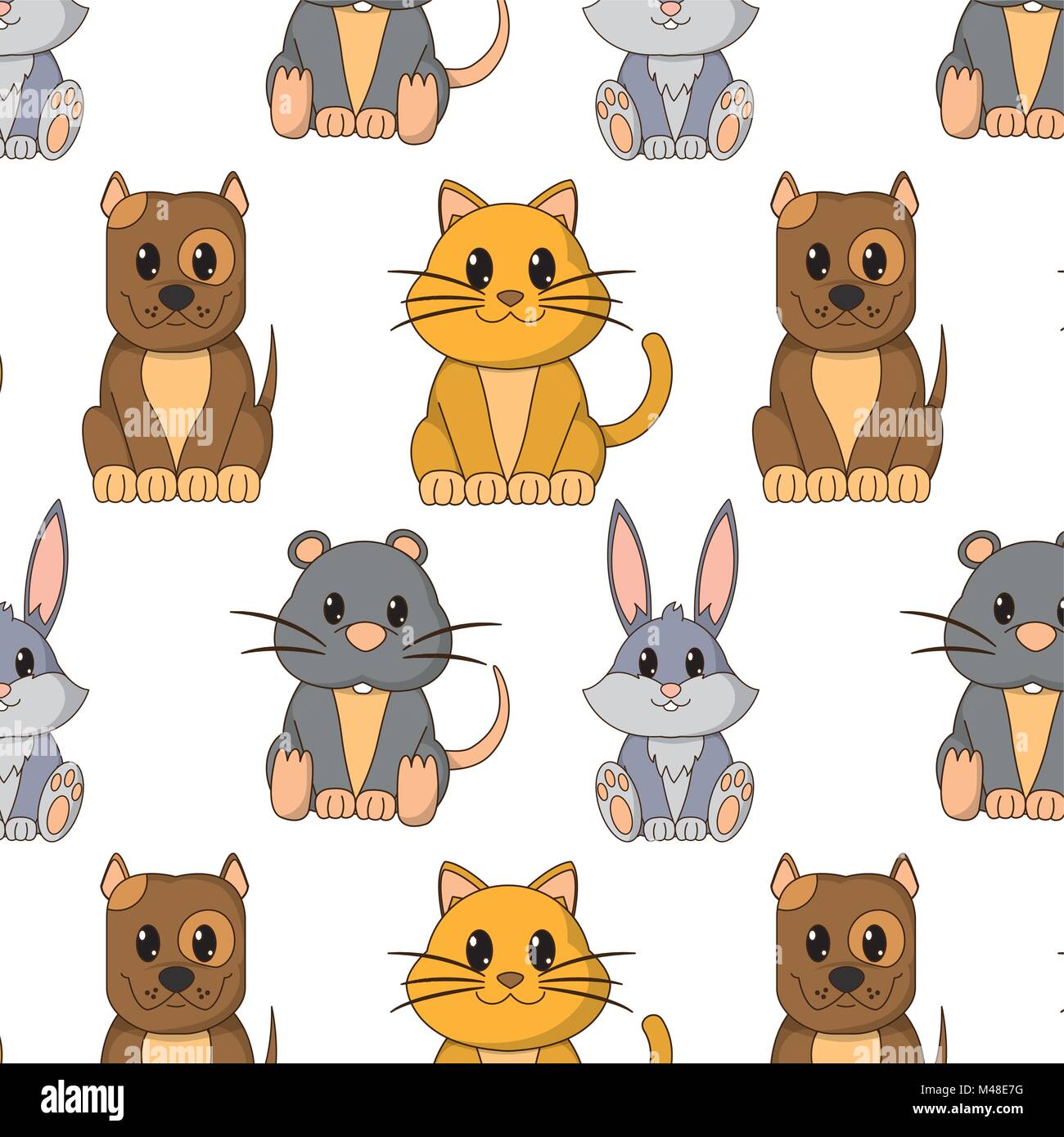 cute animals character background design Stock Vector Image & Art - Alamy