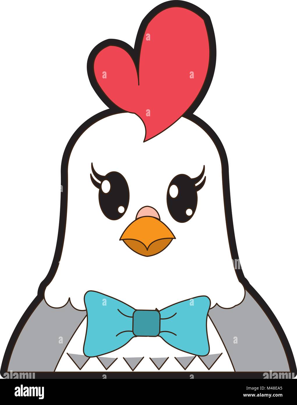 full color adorable hen cute animal character Stock Vector Image & Art ...