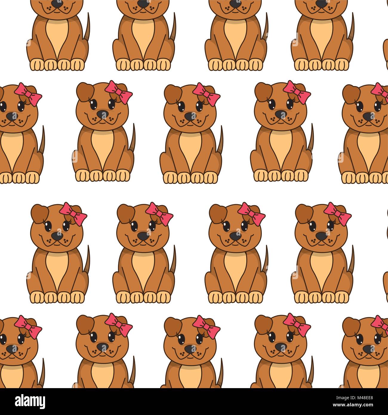 female dog cute animal with ribbon bow background Stock Vector Image ...