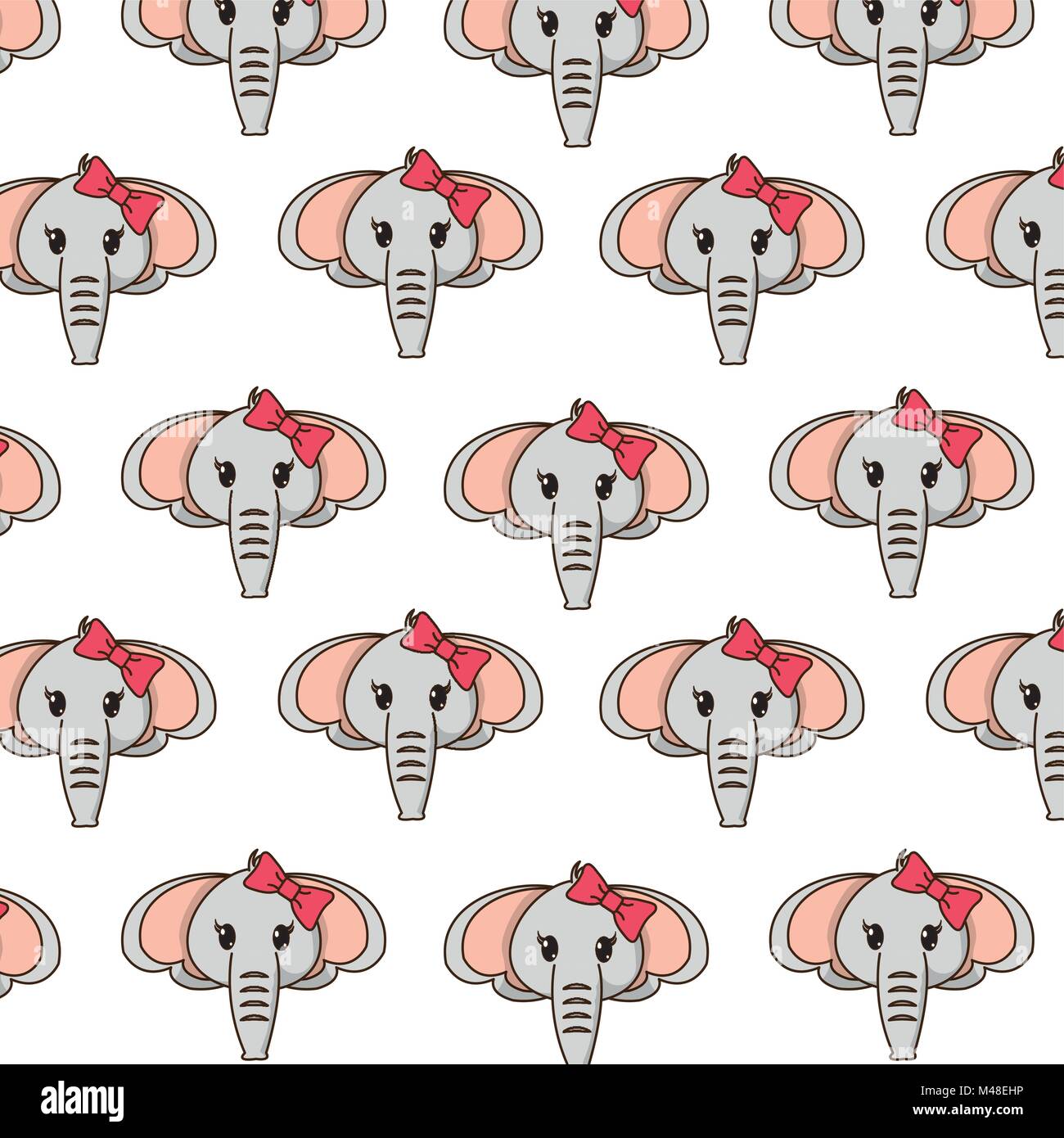female elephant head cute animal background Stock Vector Image & Art ...