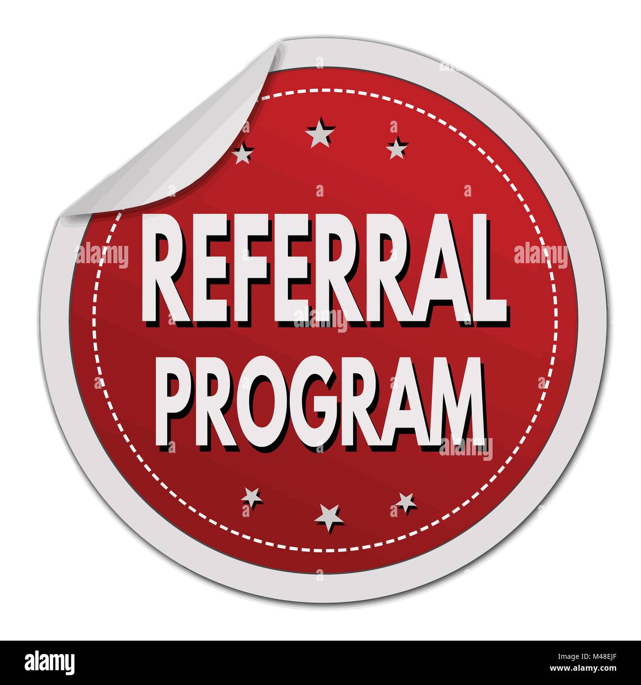 Referral program label or sticker on white background, vector ...