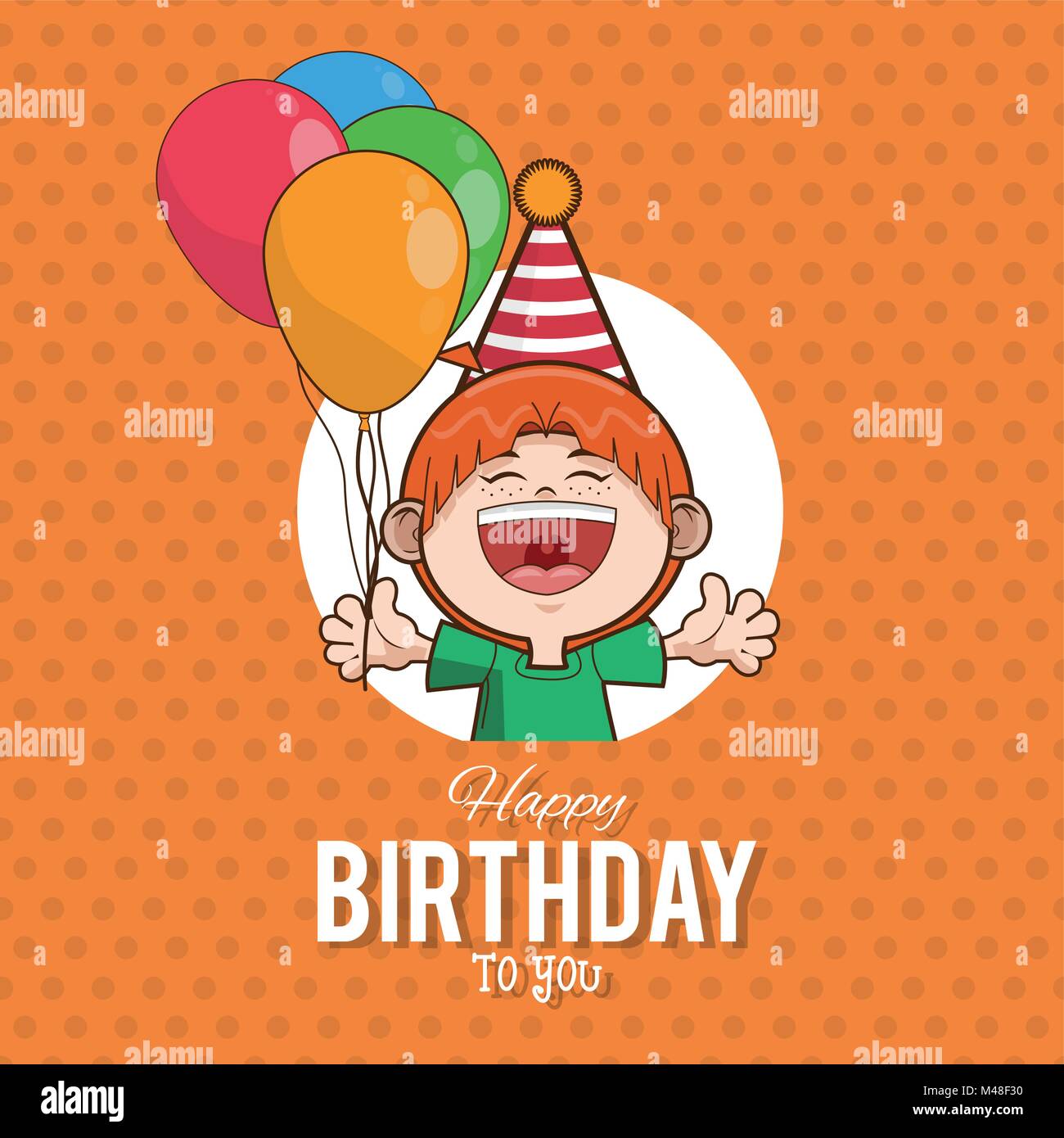 Kid happy birthday card cartoon Stock Vector Image & Art - Alamy