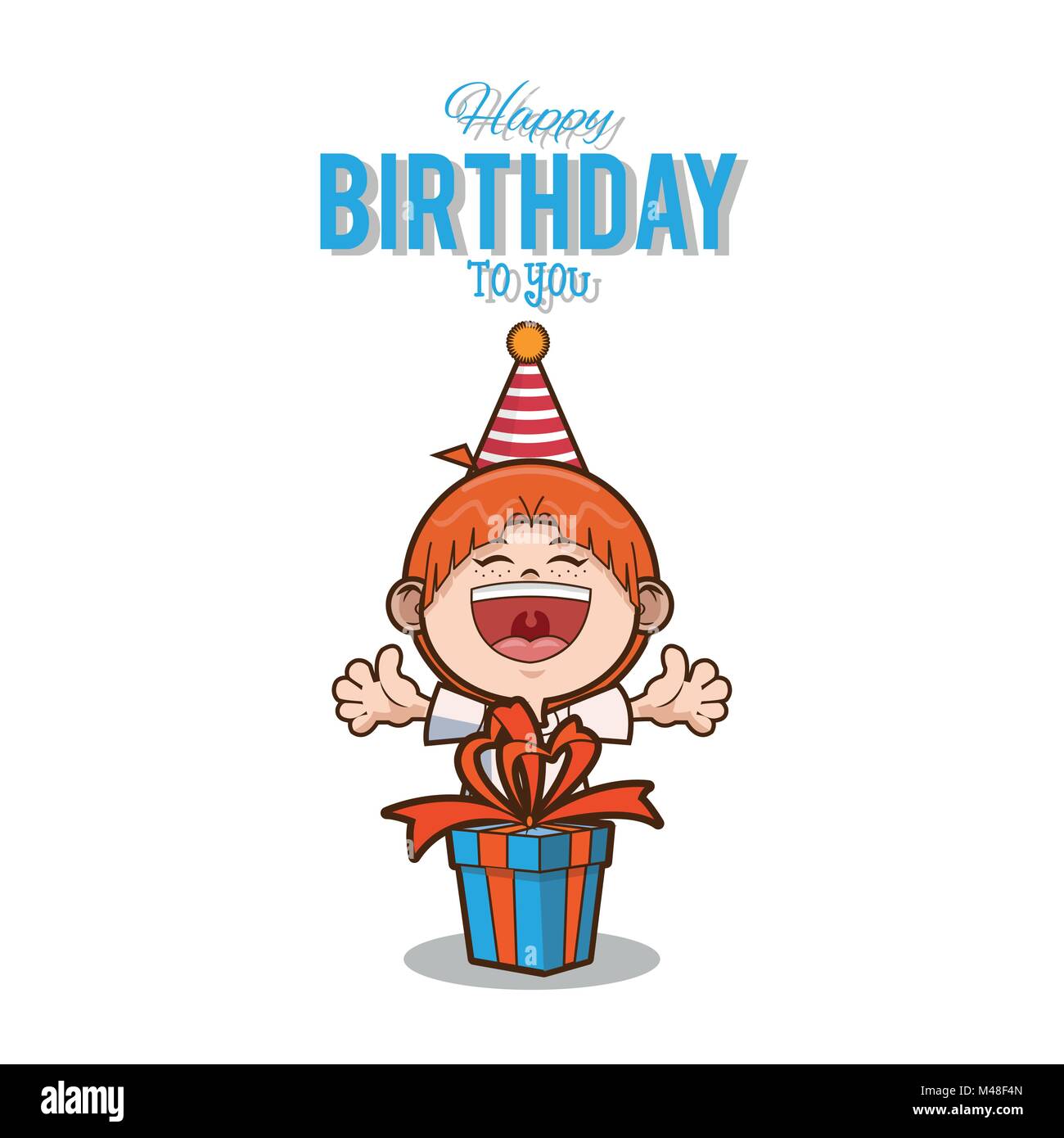 Kid happy birthday card cartoon Stock Vector Image & Art - Alamy