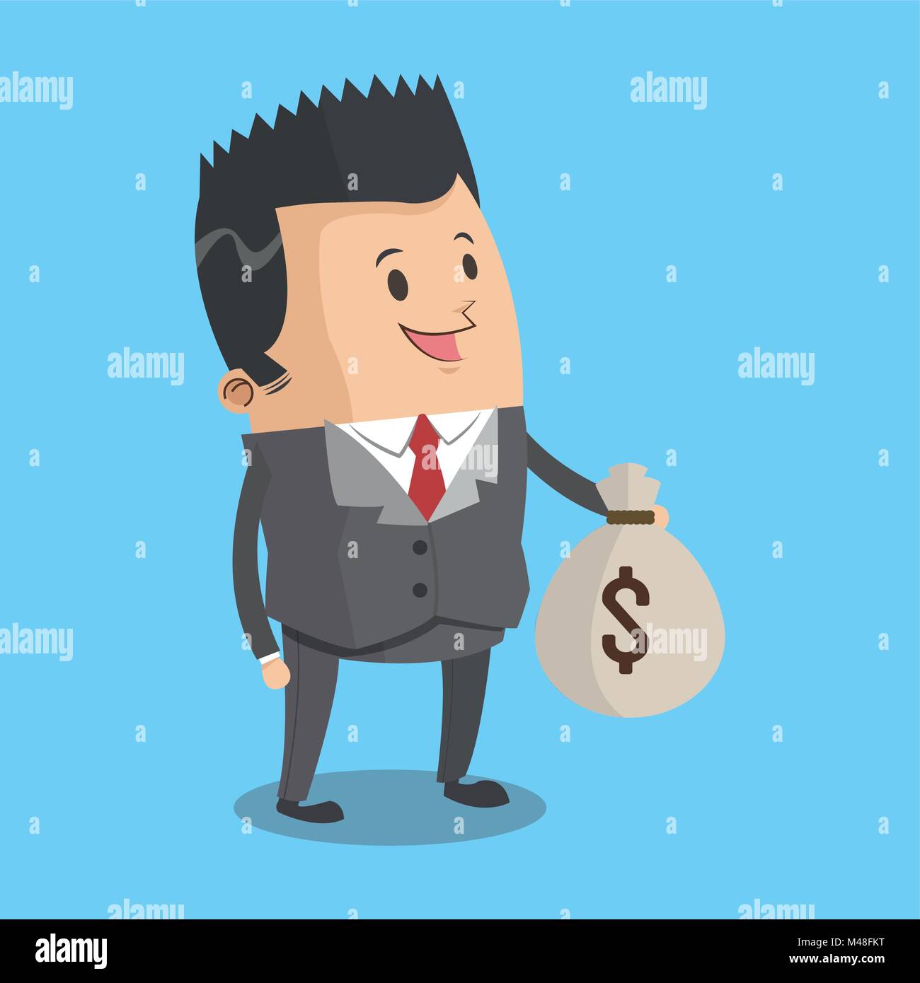 Businessman with money bag cartoon Stock Vector Image & Art - Alamy