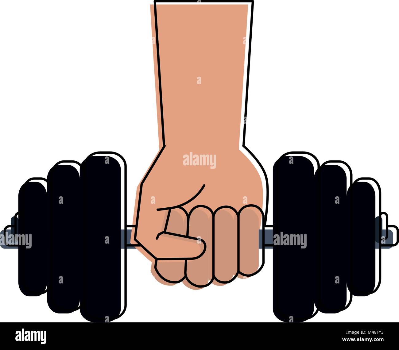 Hand with dumbbell Stock Vector Image & Art - Alamy