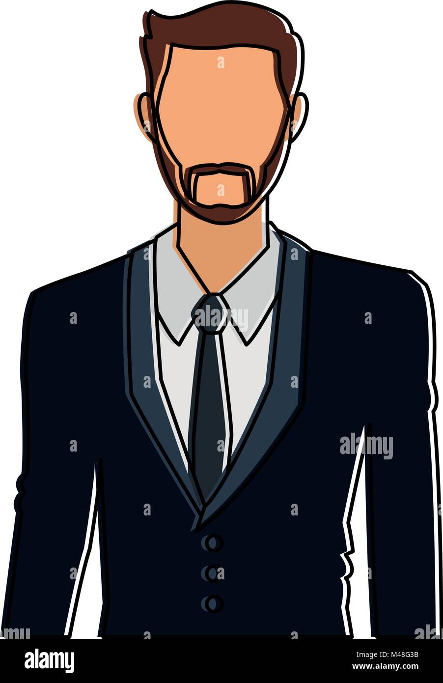 Businessman faceless profile Stock Vector Image & Art - Alamy