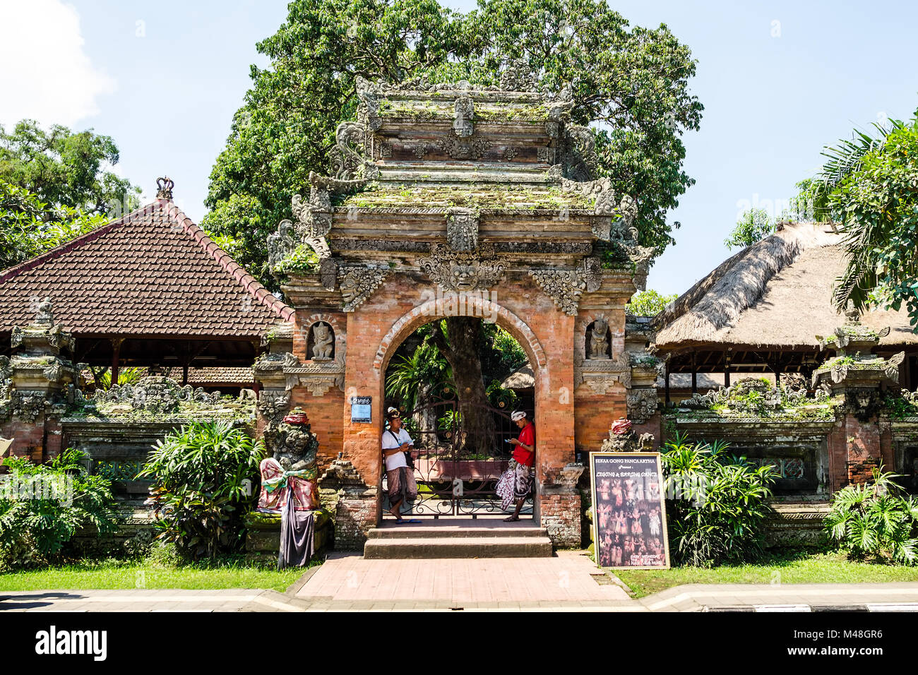 Gate Door of Ubud palace, Bali - Ubud palace is located at the center ...