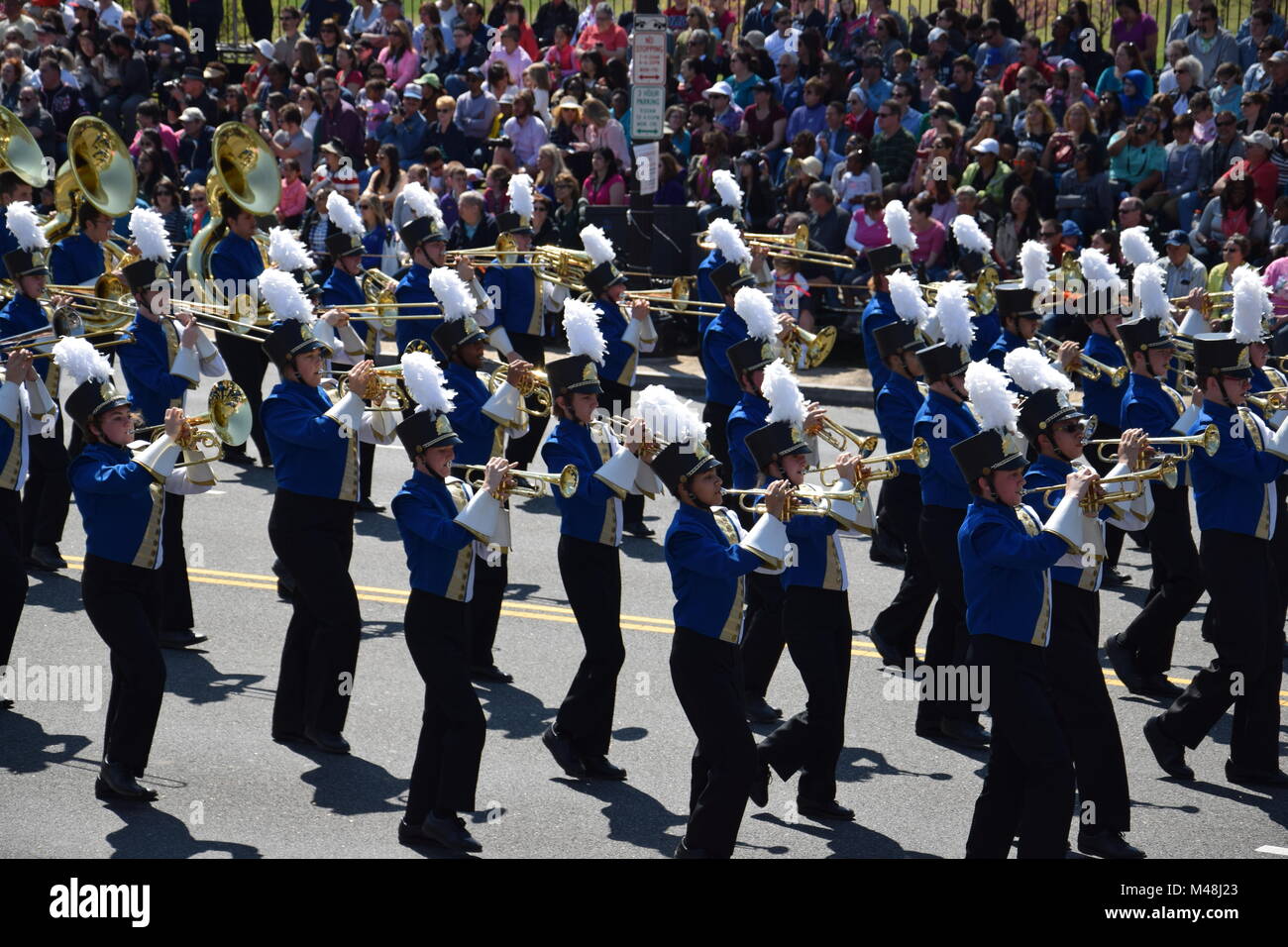 The 2016 National Cherry Blossom Parade in Washington DC Stock Photo ...