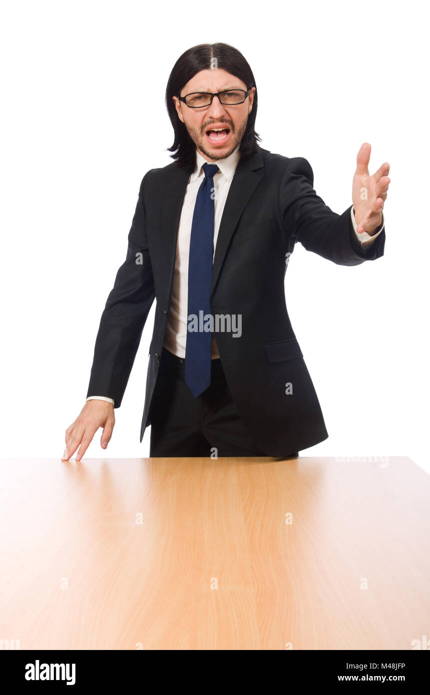 Young businessman swearing isolated on white Stock Photo - Alamy