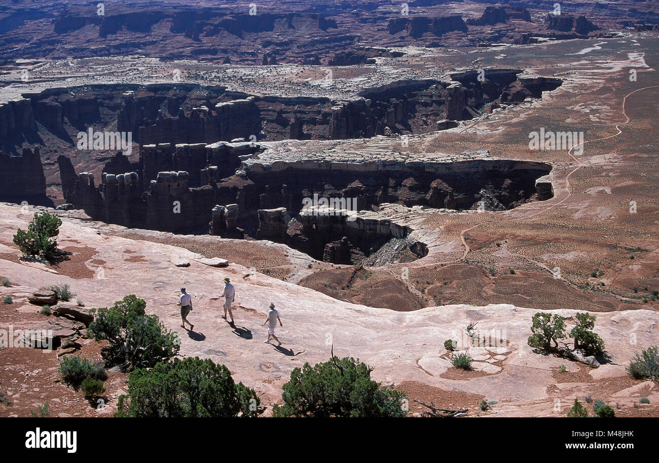 Hikers at Grand View Point Stock Photo - Alamy