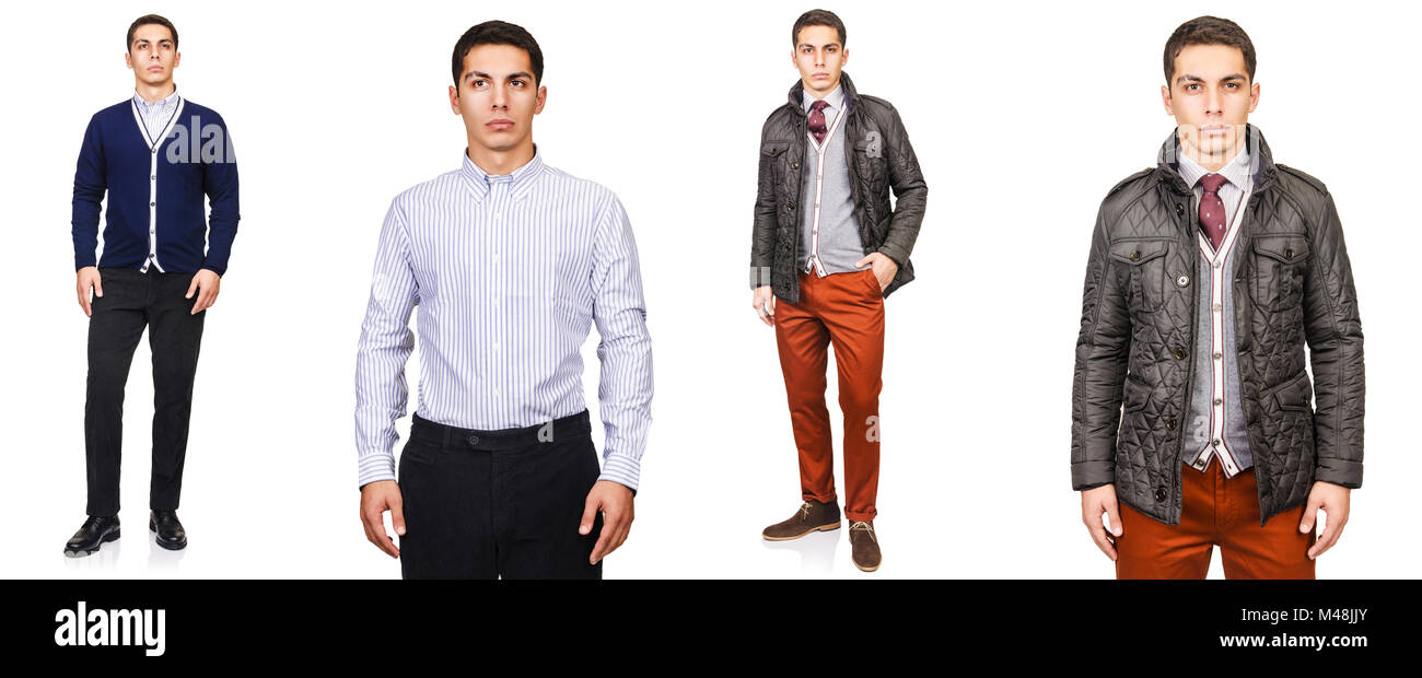 Young man in fashion concept isolated on white Stock Photo - Alamy