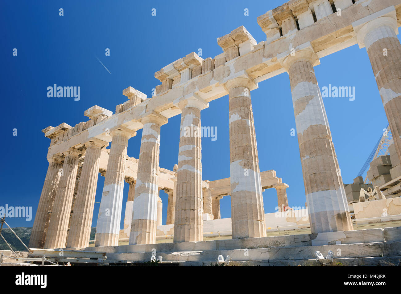 Parthenon columns at sky background Stock Photo - Alamy