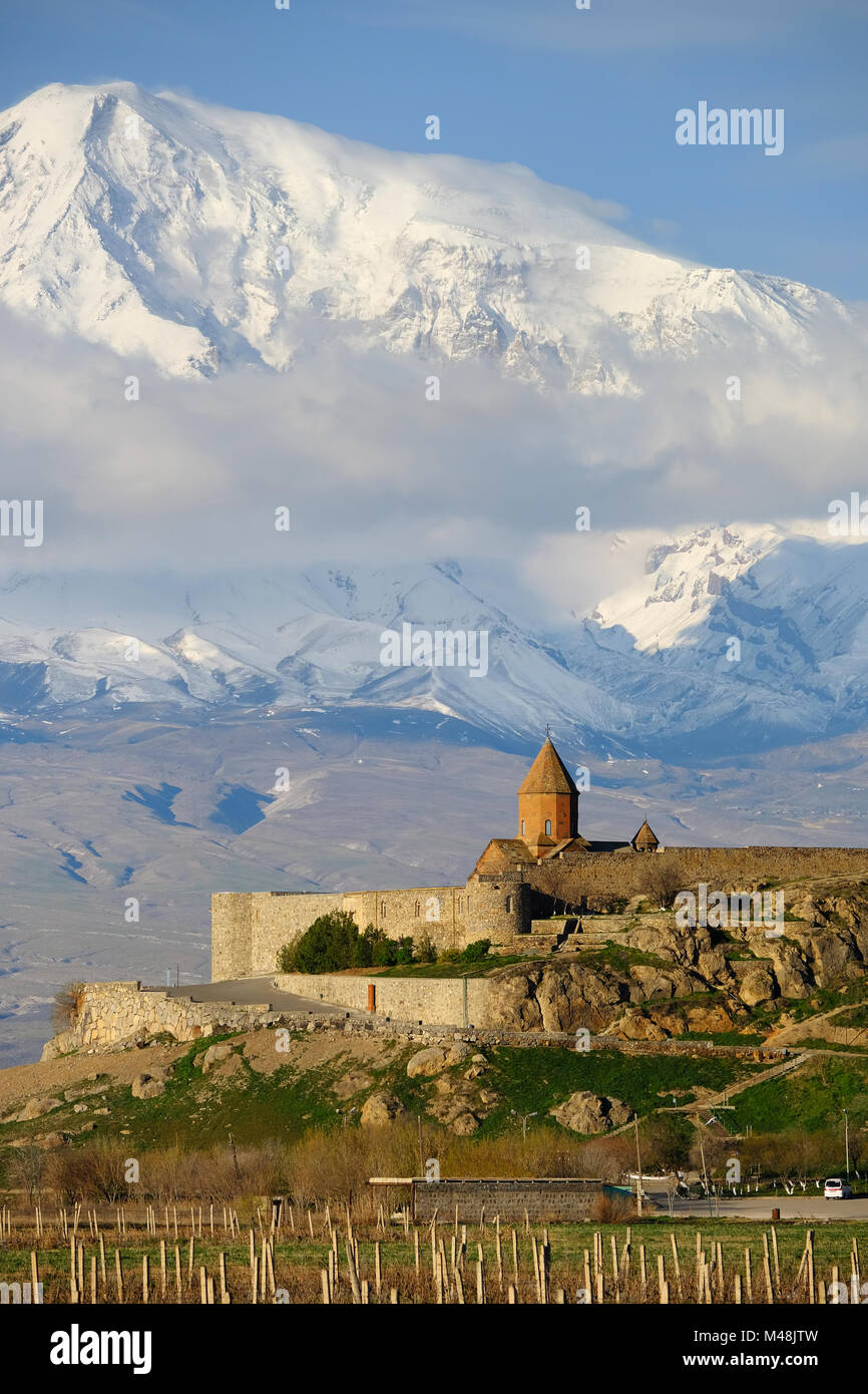 Ancient monastery in front of mountain Stock Photo - Alamy