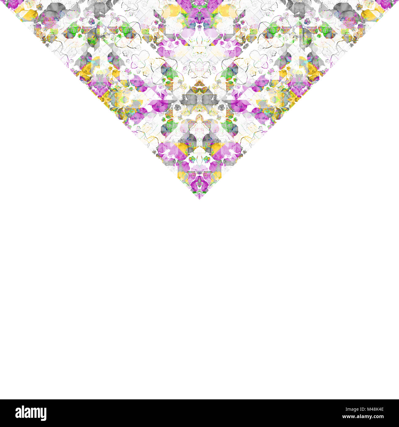 White Background With Geometric Ornate Triangle Borders Stock Photo - Alamy