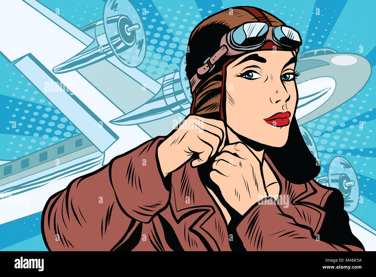 girl pilot prepares for departure Stock Photo - Alamy