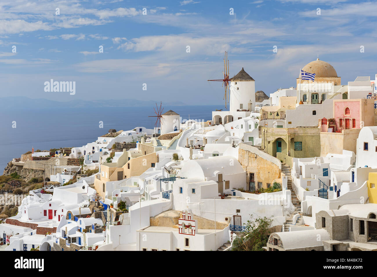 Oia in sunset rays hi-res stock photography and images - Alamy