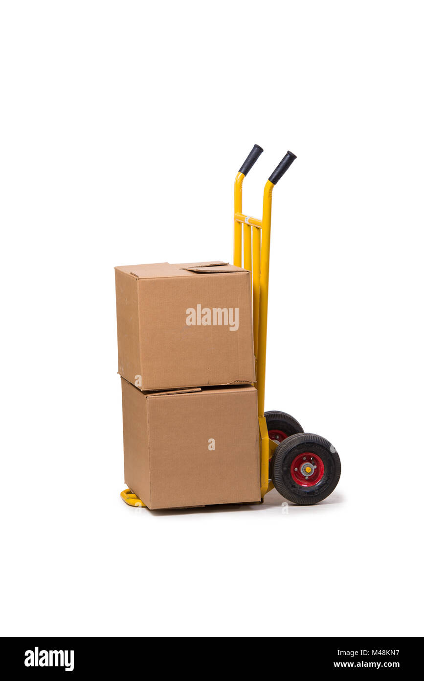 Shipping cart isolated on the white background Stock Photo - Alamy