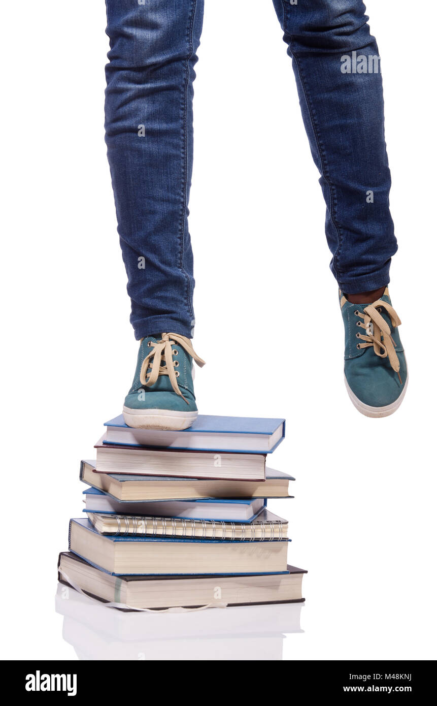 Climbing the steps of knowledge - education concept Stock Photo - Alamy