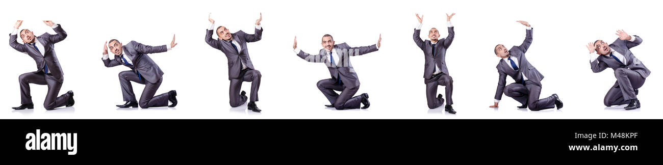 Businessman in various poses isolated on white Stock Photo - Alamy
